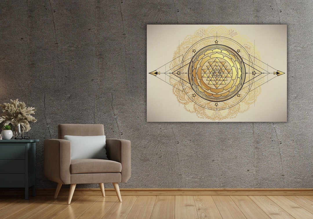 Sri Yantra Print Yoga Art Meditation Wall Decor Hindu Art ,kundalini ...