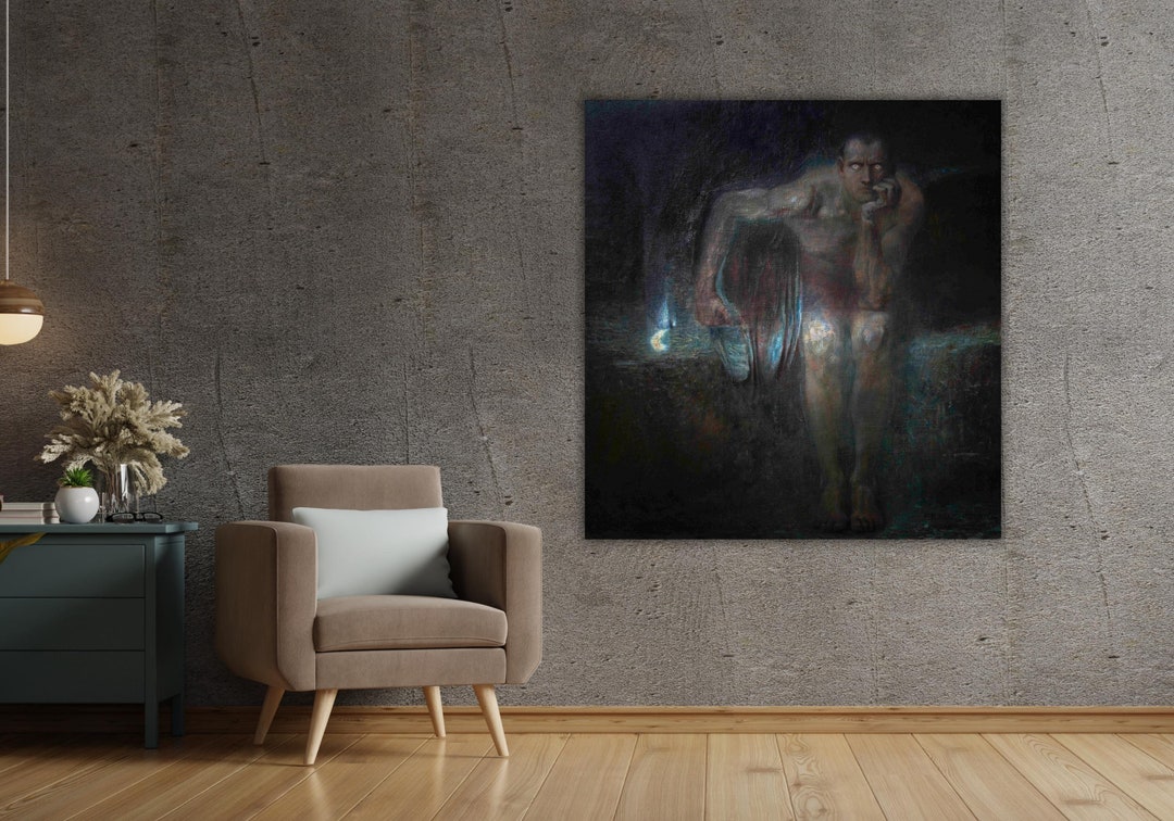 Franz Von Stuck's Lucifer Canvas Wall Art,franz Von Stuck's Lucifer ...