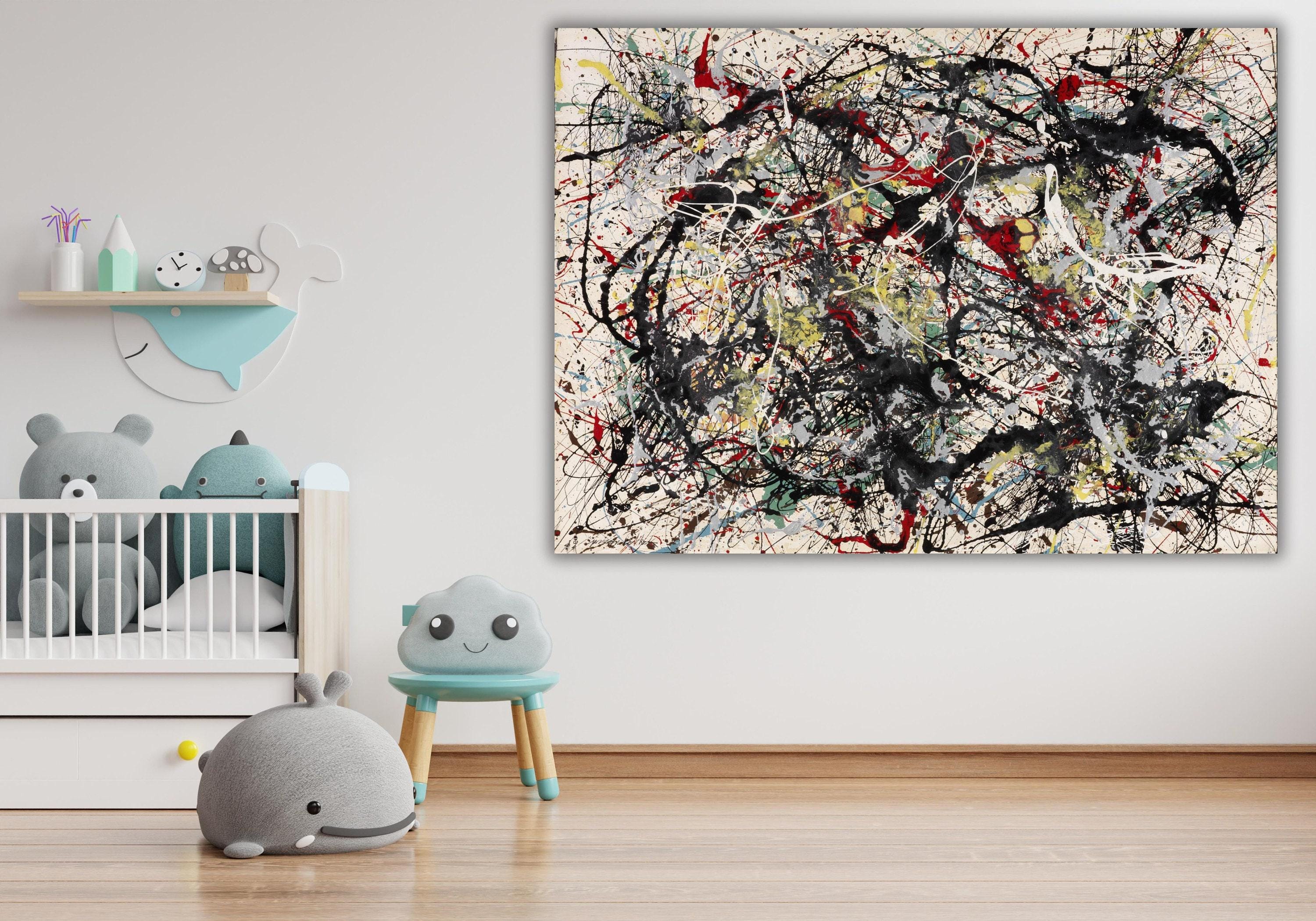 Jackson Pollock Canvas,jackson Pollock Number 34 Giclee Print Texture ...