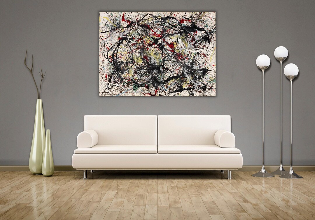 Jackson Pollock Canvas,jackson Pollock Number 34 Giclee Print Texture ...