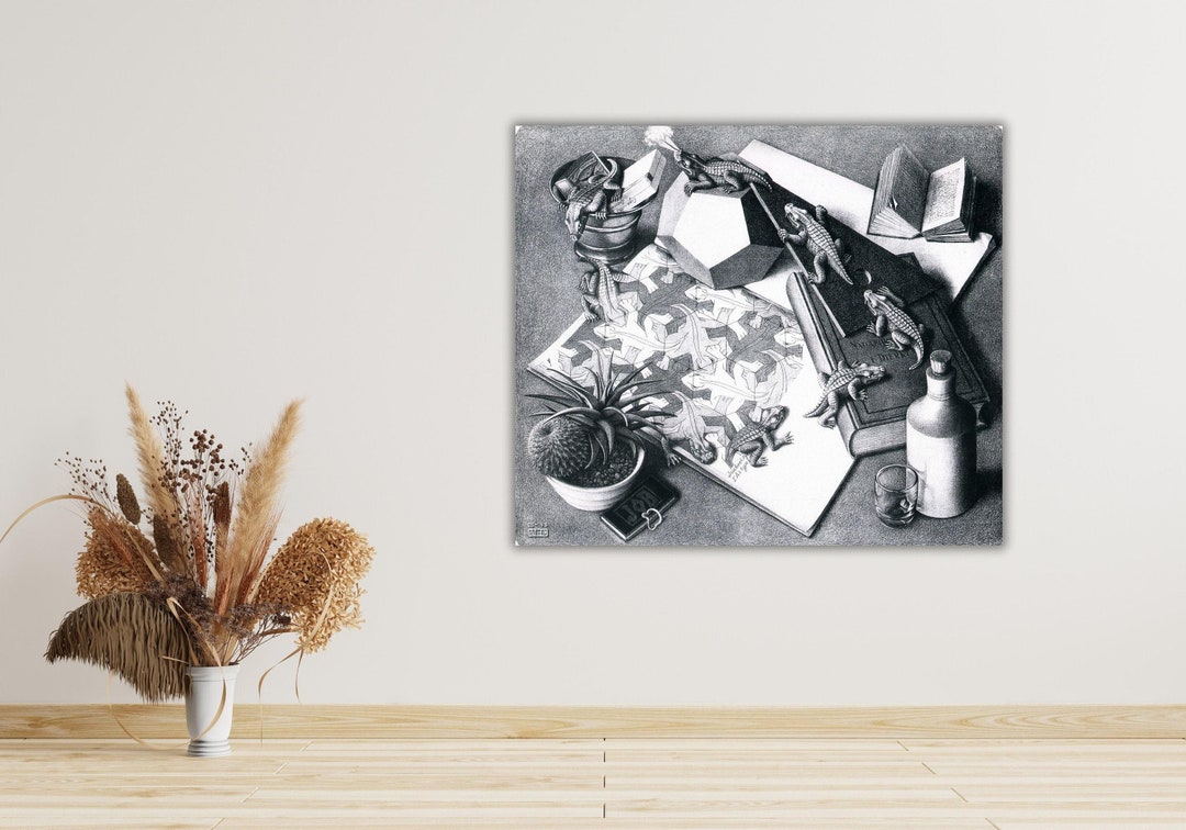 M C ESCHER Relativity Painting Canvas Print,relativity by Maurits ...