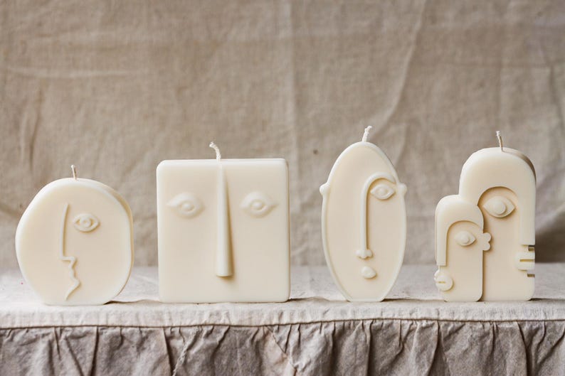 Abstract Faces Candle Set - Etsy