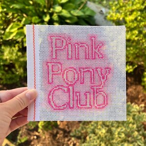 Pink Pony Club Neon Sign Needlepoint Canvas 18 Mesh Hand Painted - Etsy