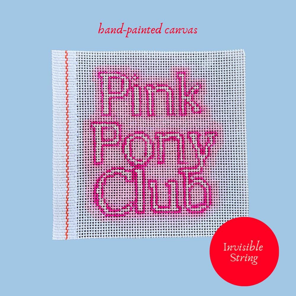 Pink Pony Club Neon Sign Needlepoint Canvas 18 Mesh Hand Painted - Etsy