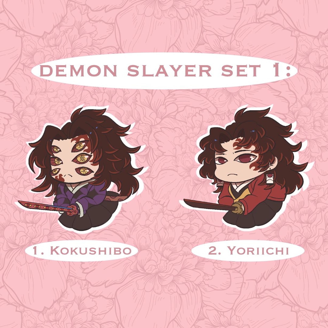 Demon Slayer Chibi Vinyl Stickers Set 1: Kokushibo/michikatsu Tsugikuni ...