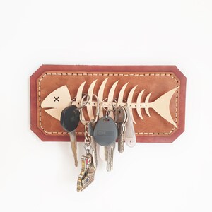 Fishbone Key Holder Leather Pattern - PDF & DXF Template - Video ...