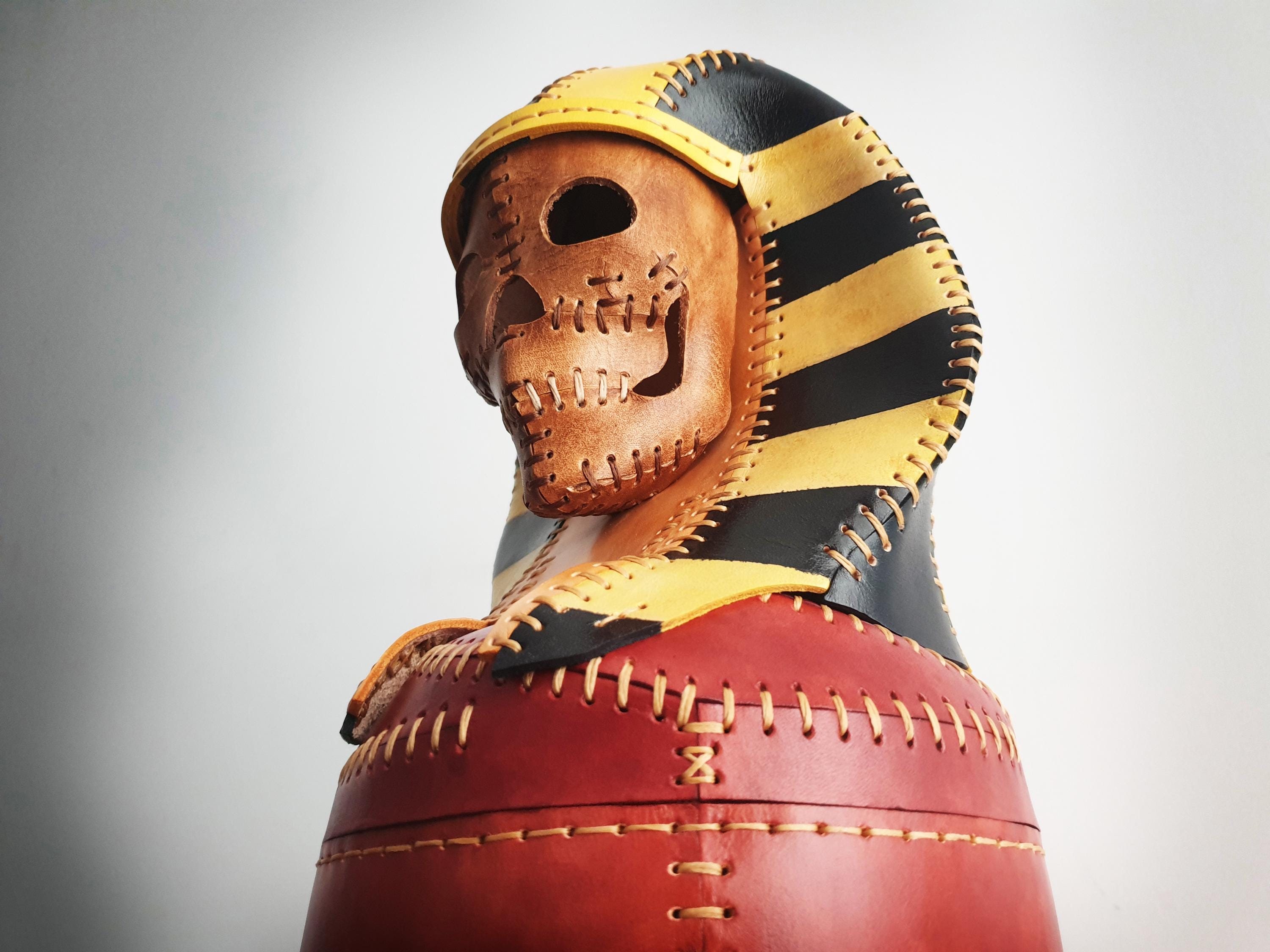 Necromancer Skull Urn Leather Pattern: Ancient Egyptian Pharaoh Vase ...