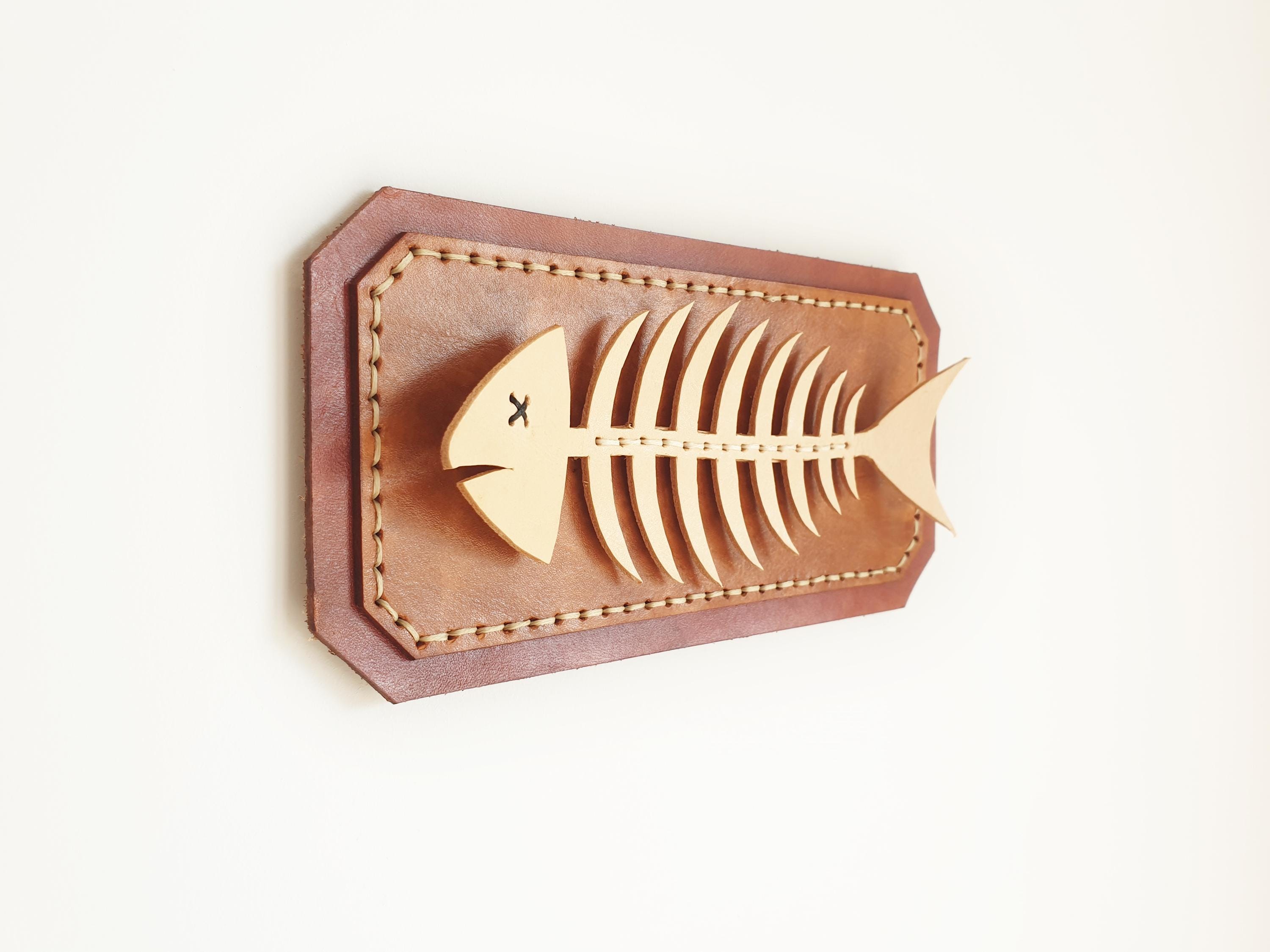 Fishbone Key Holder Leather Pattern - PDF & DXF Template - Video ...