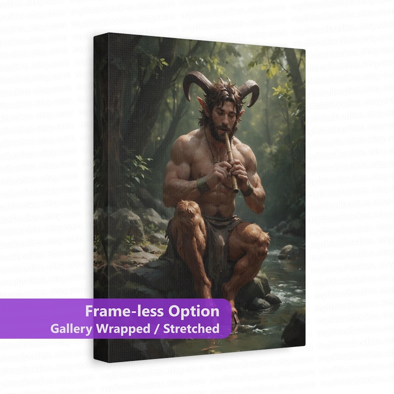Pan Canvas Art Print: Greek God Mythology, Satyr Playing Flute - Etsy
