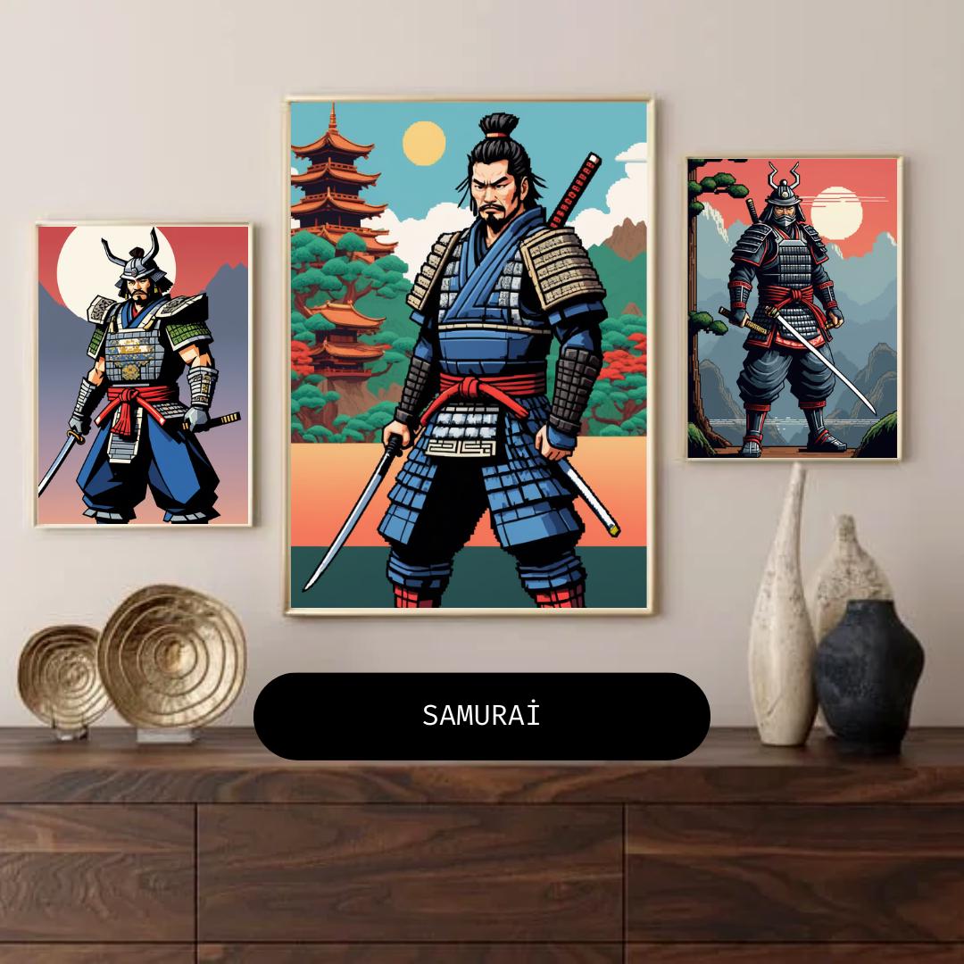 Pixel Art Samurai Retro Japanese Warrior Digital Download Comic Style ...
