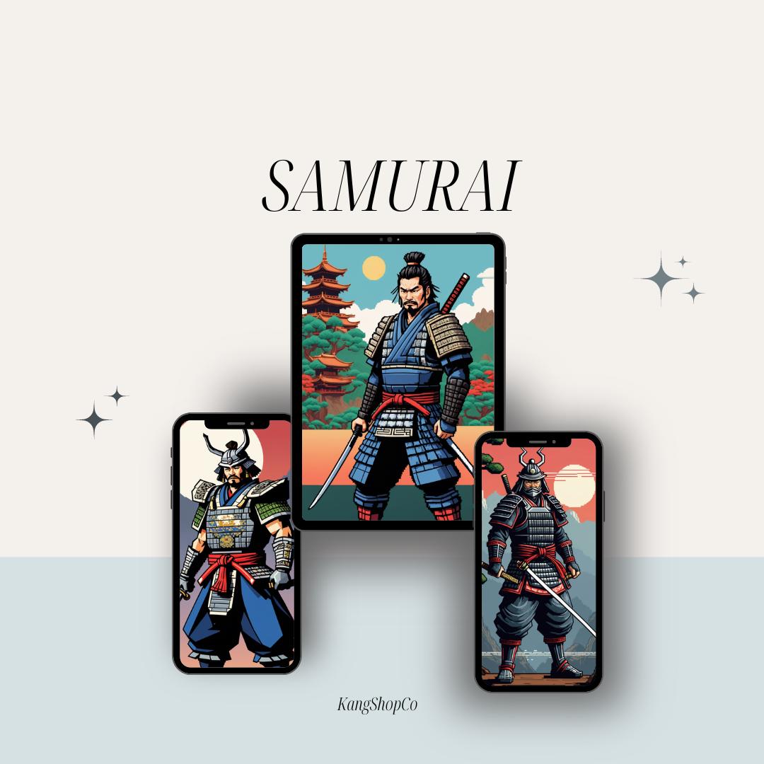 Pixel Art Samurai Retro Japanese Warrior Digital Download Comic Style ...