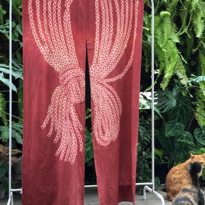 Traditional Red Shibori Noren Vintage Noren Japanese Curtain Lucky Knot ...
