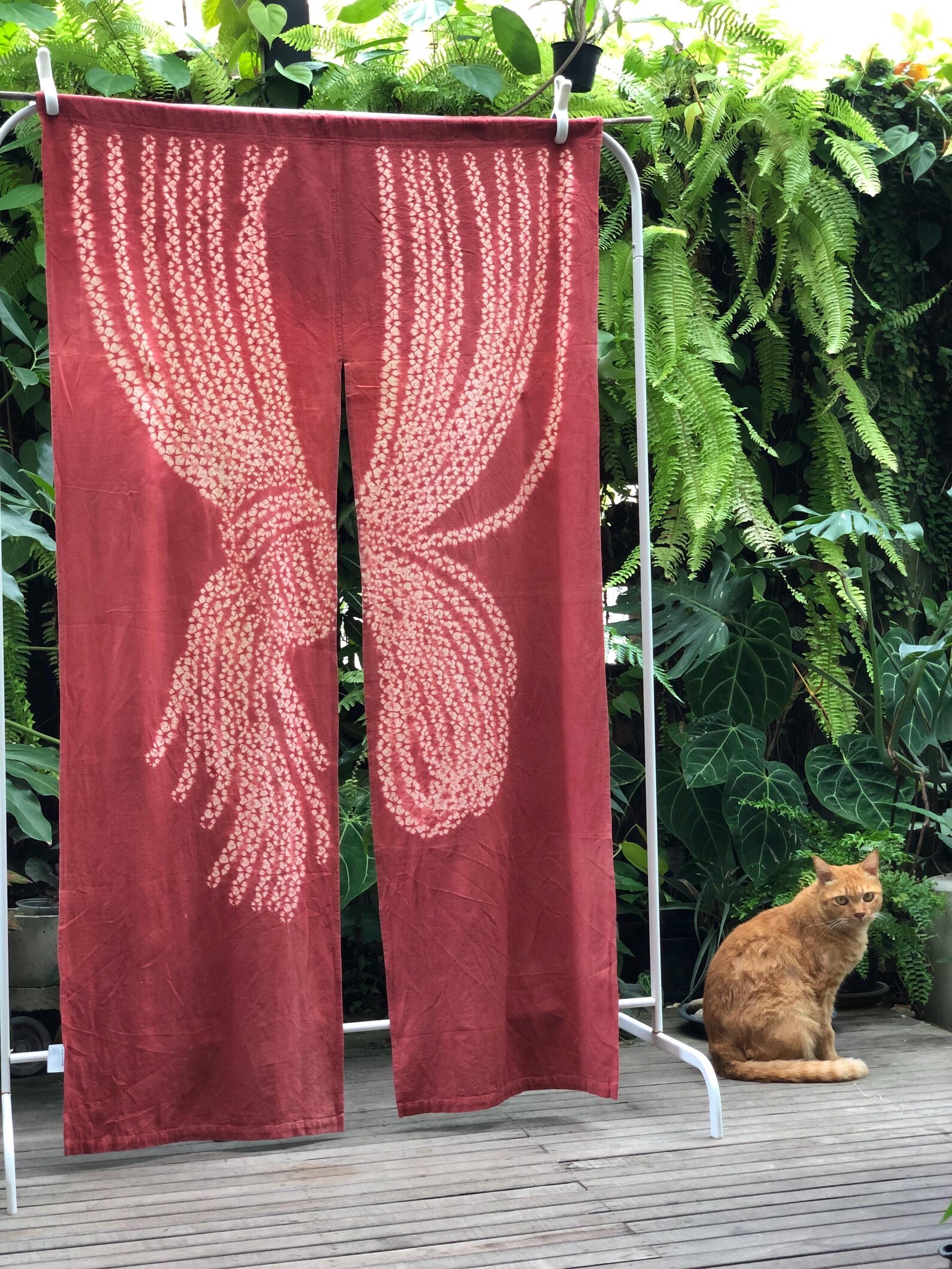 Traditional Red Shibori Noren Vintage Noren Japanese Curtain Lucky Knot ...