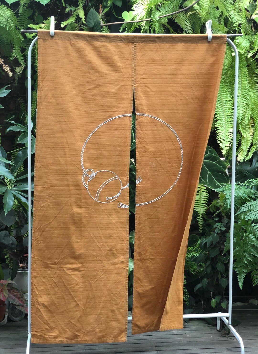 Traditional Sashiko Noren Japanese Curtain Doorway Noren Split Curtains ...