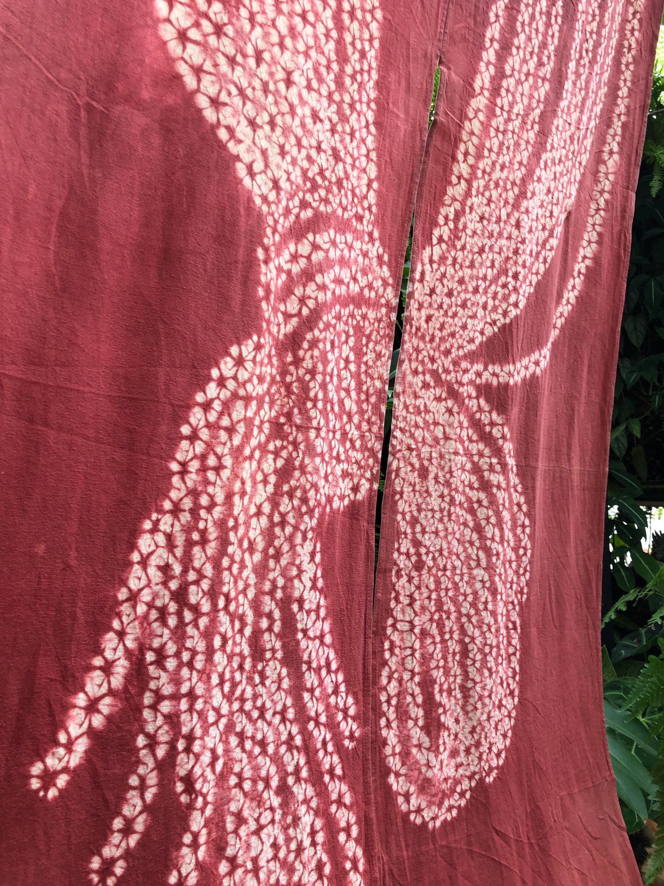 Traditional Red Shibori Noren Vintage Noren Japanese Curtain Lucky Knot ...