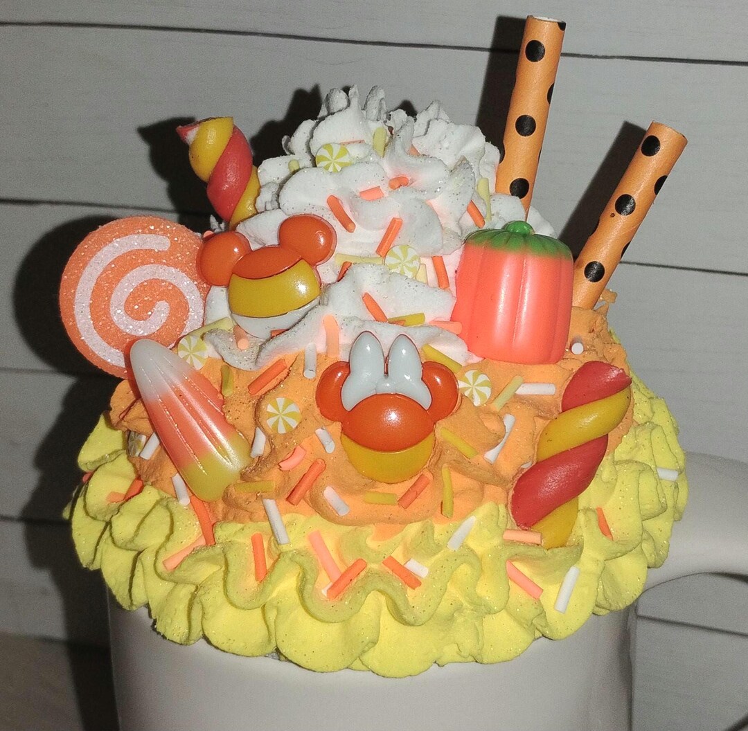 Candy Corn Faux Whipped Mug Toppers Inspired, Mickey and Minnie - Etsy