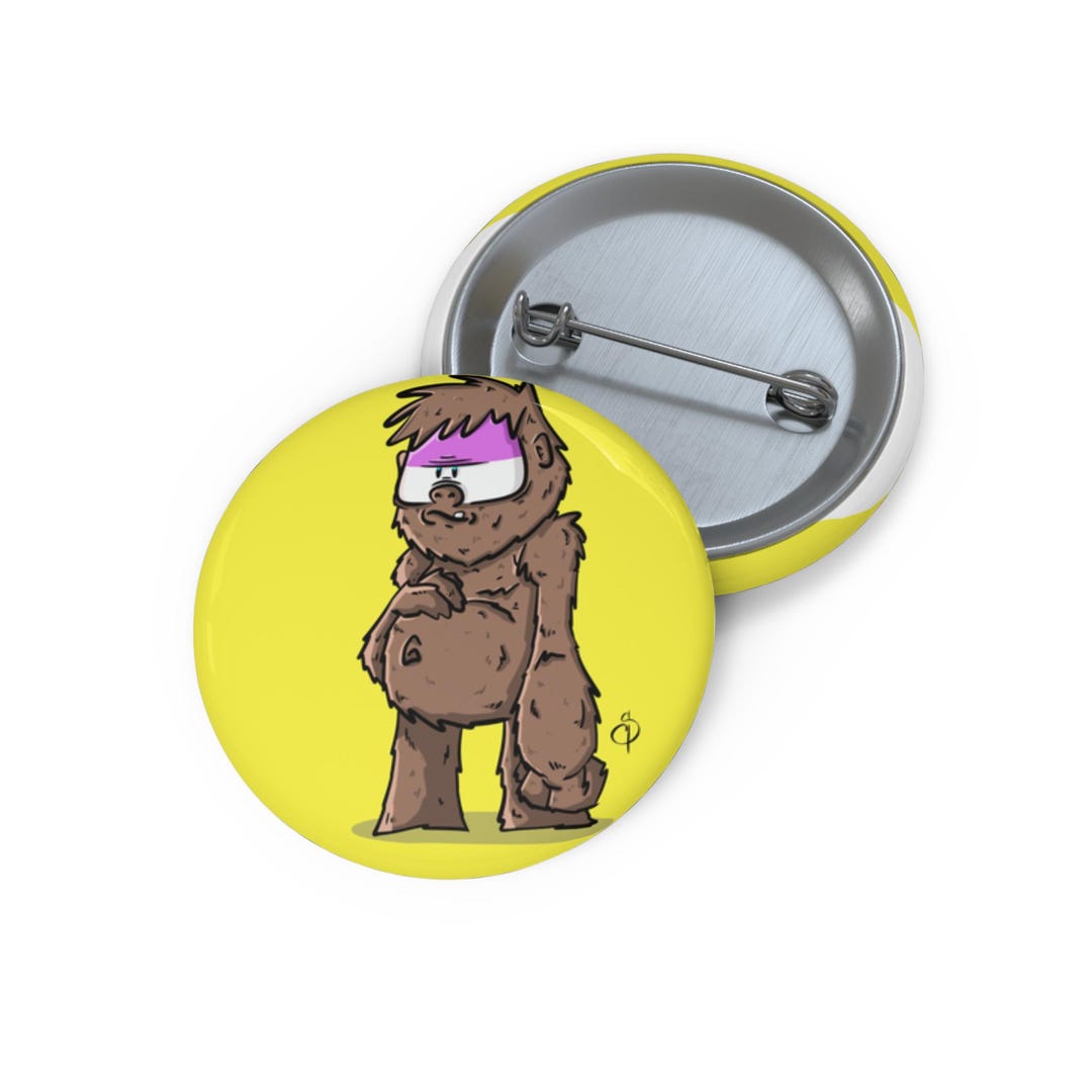 Sasquatch Pin Button, Bigfoot Badge, Yeti Lapel Pin, Cryptid Brooch ...