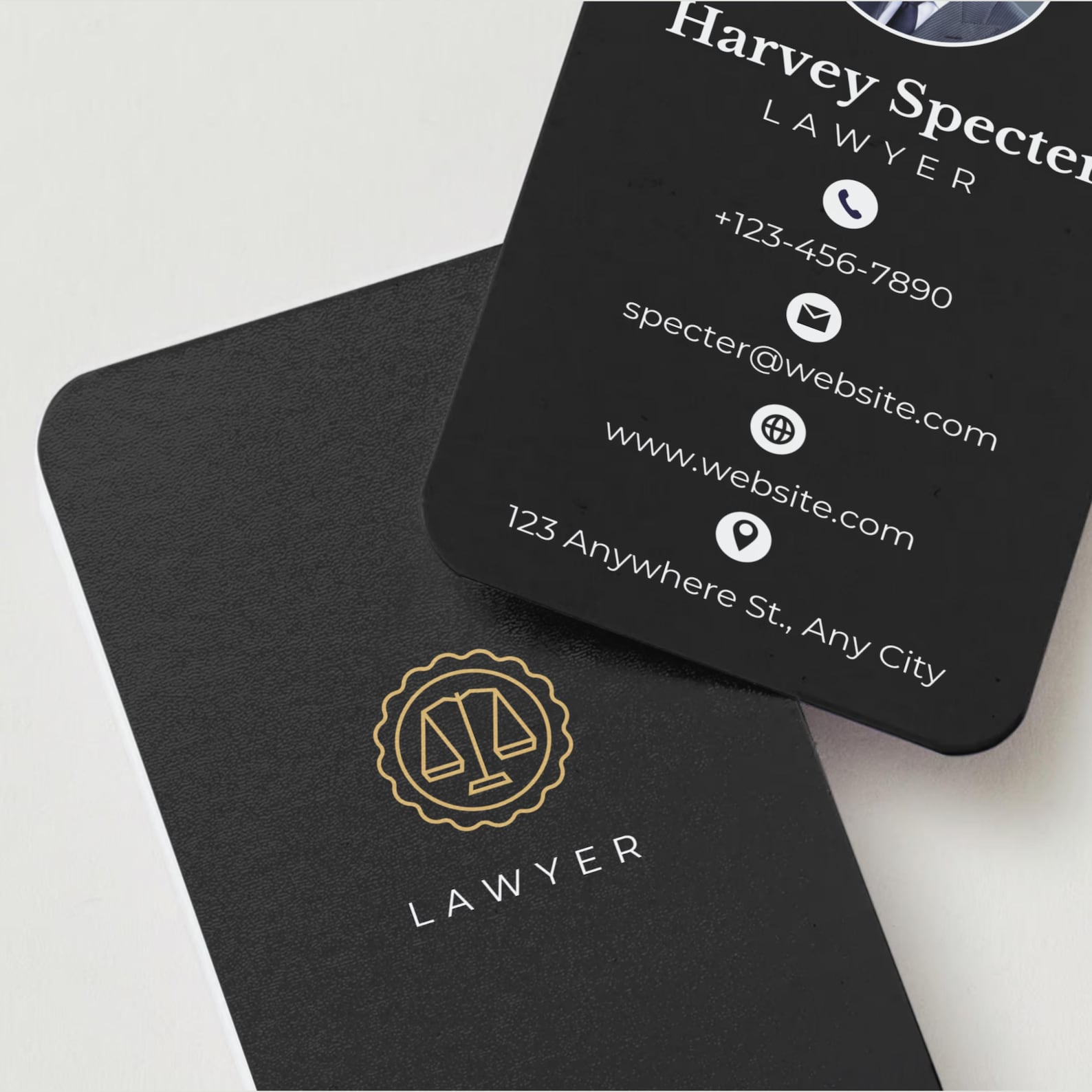 Modern Lawyer Business Card Template: Elegant Attorney Design (canva ...
