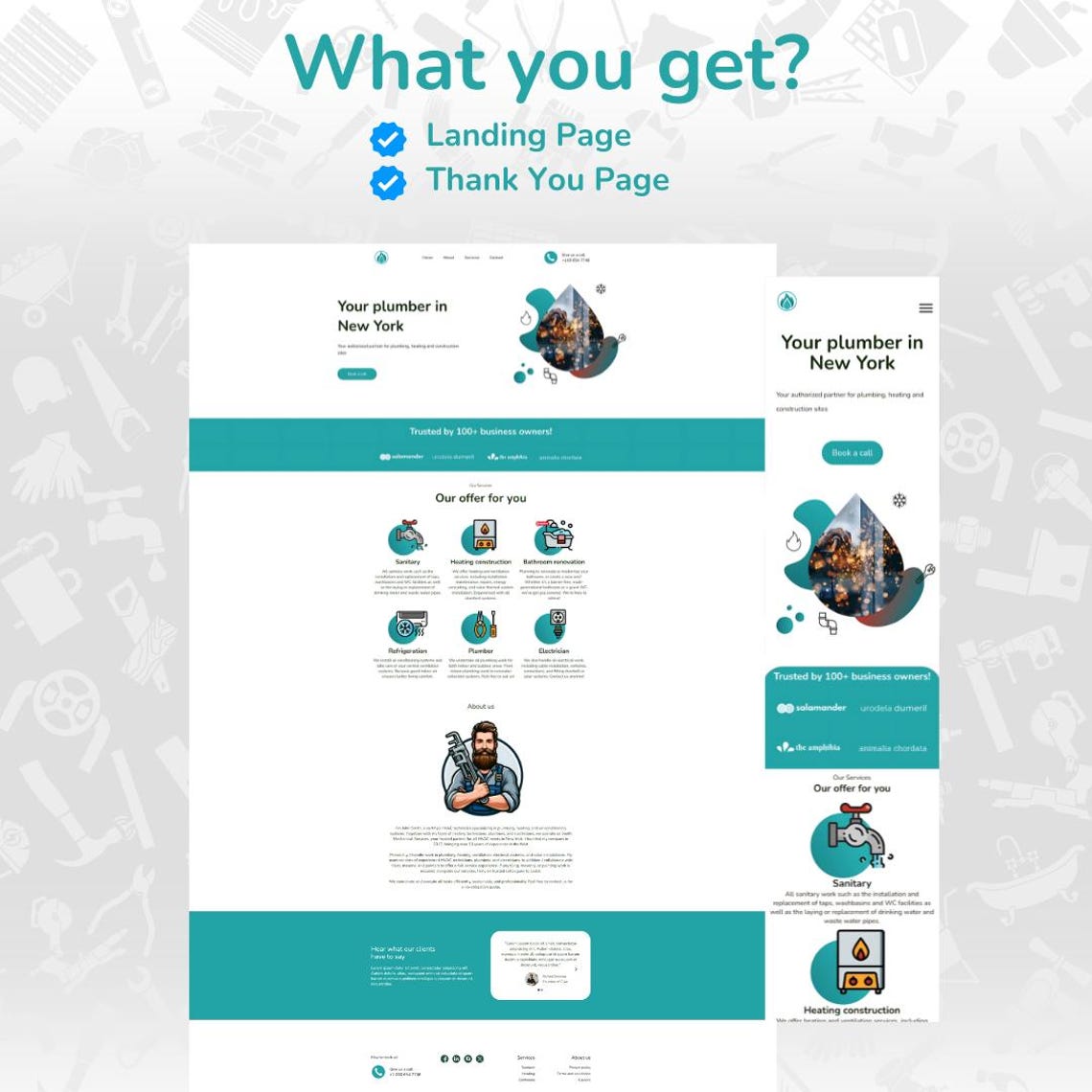 Plumber Landing Page Funnel Template: Systeme.io Website Design - Etsy