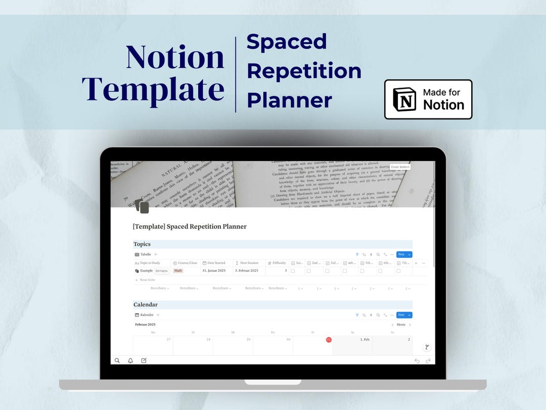 Spaced Repetition Notion Template Study Tracker Notion Dashboard Active Recall Organizer Notion ...