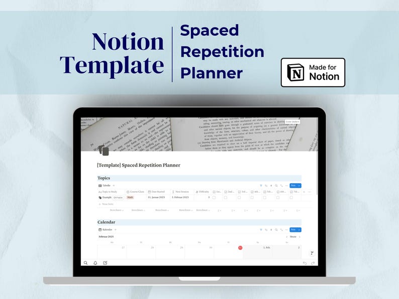 Spaced Repetition Notion Template Study Tracker Notion Dashboard Active ...