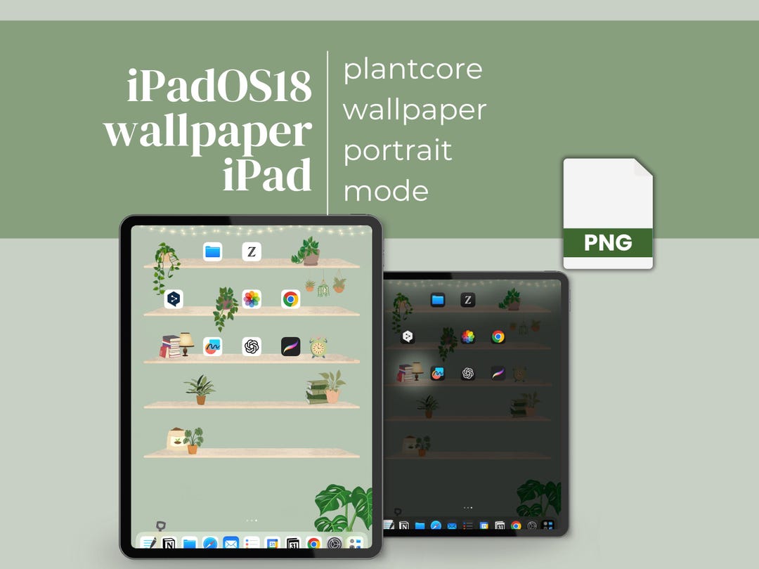 IPad Wallpaper Green Shelf Wallpaper Aesthetic Ipados26 Wallpaper ...