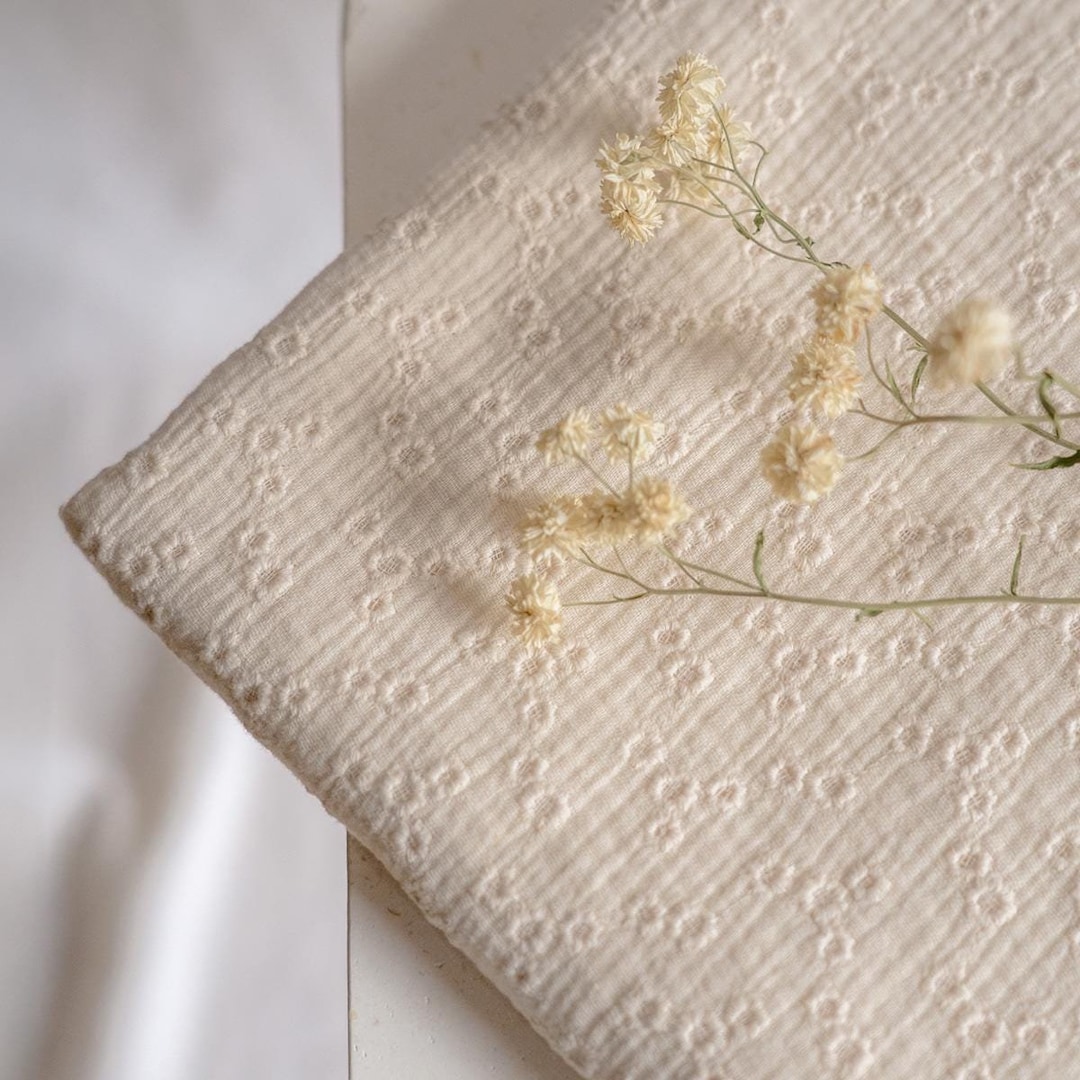 Double Gauze, Embroidery Flower, Bestickt, Natur, Tiny Fabric Company ...