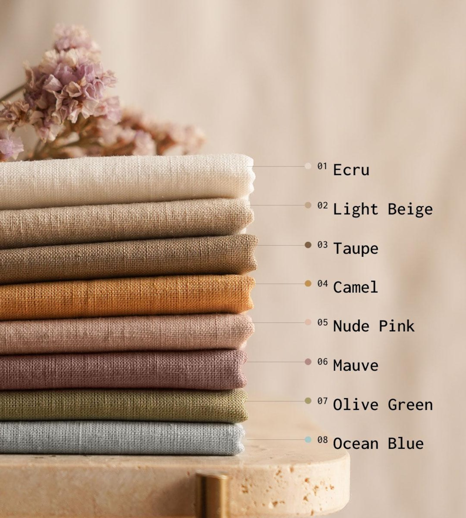 Washed Linen Fabric, Solid Colors, 100% Linen - Soft & Breathable ...