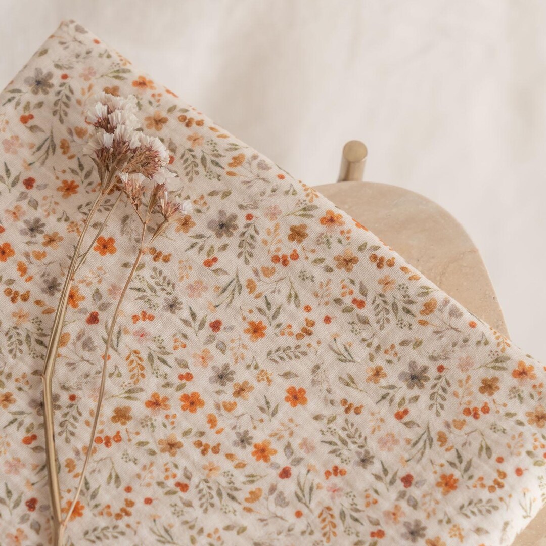 Unique Floral Print Muslin Fabric, Premium Double Gauze Material ...