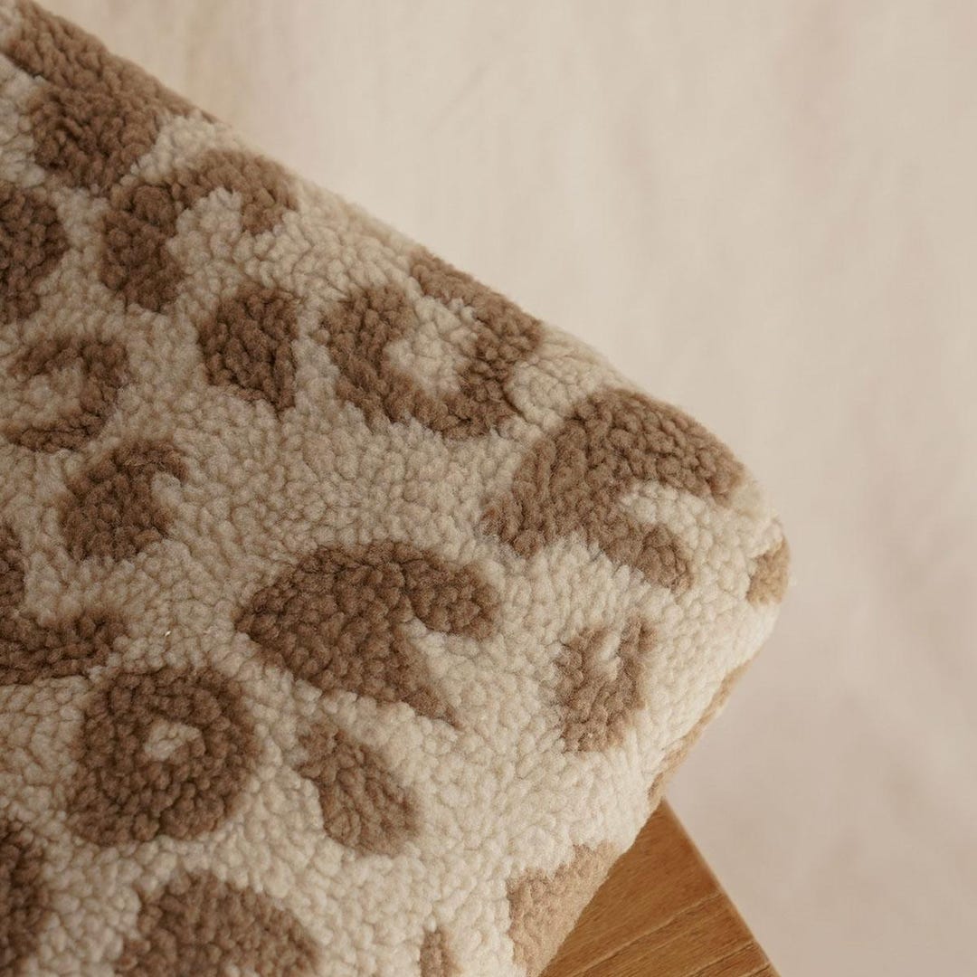 Leopard Print Teddy Fabric: Taupe Faux Fur Sewing Material - Etsy