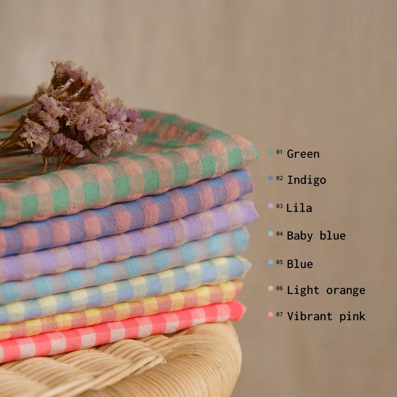 Pastel Shades Gingham Cotton Fabric, Perfect for Baby Blankets ...