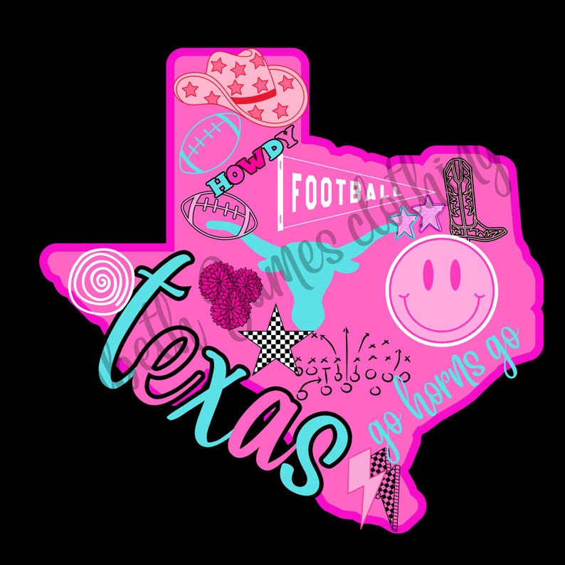Texas Preppy Pink PNG File - Etsy
