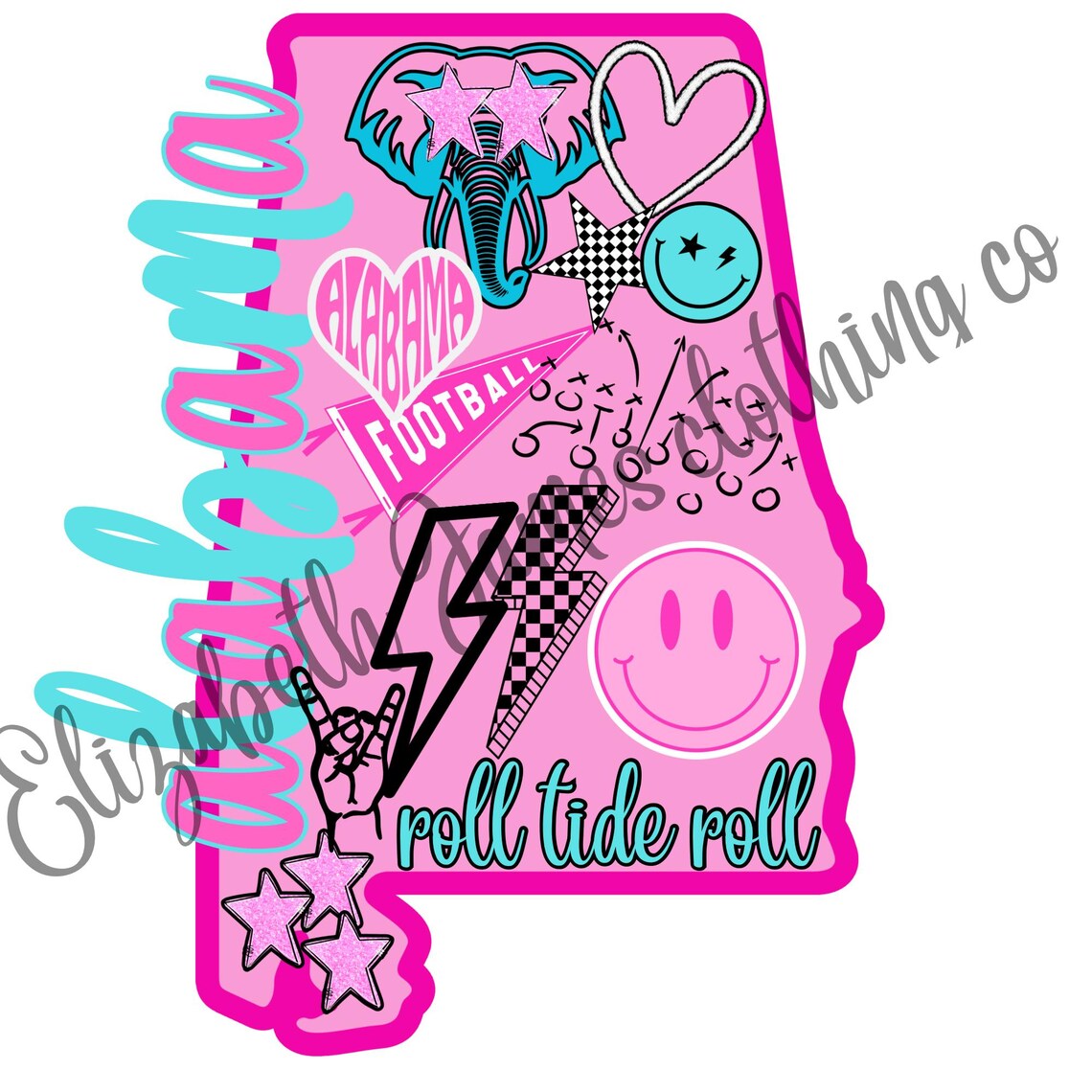 Preppy Pink Alabama St PNG File - Etsy