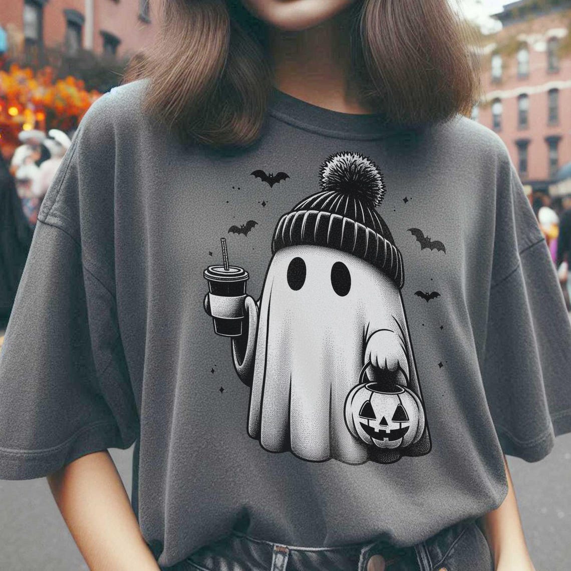 Ghost PNG, Spooky Ghost Png, Ghost Coffee Png, Cute Ghost Png, Retro ...