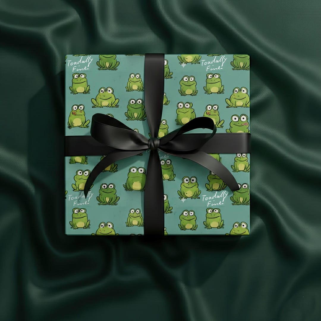 Custom Frog Gift Wrapping Paper Roll | Green Frog Wrap - Etsy