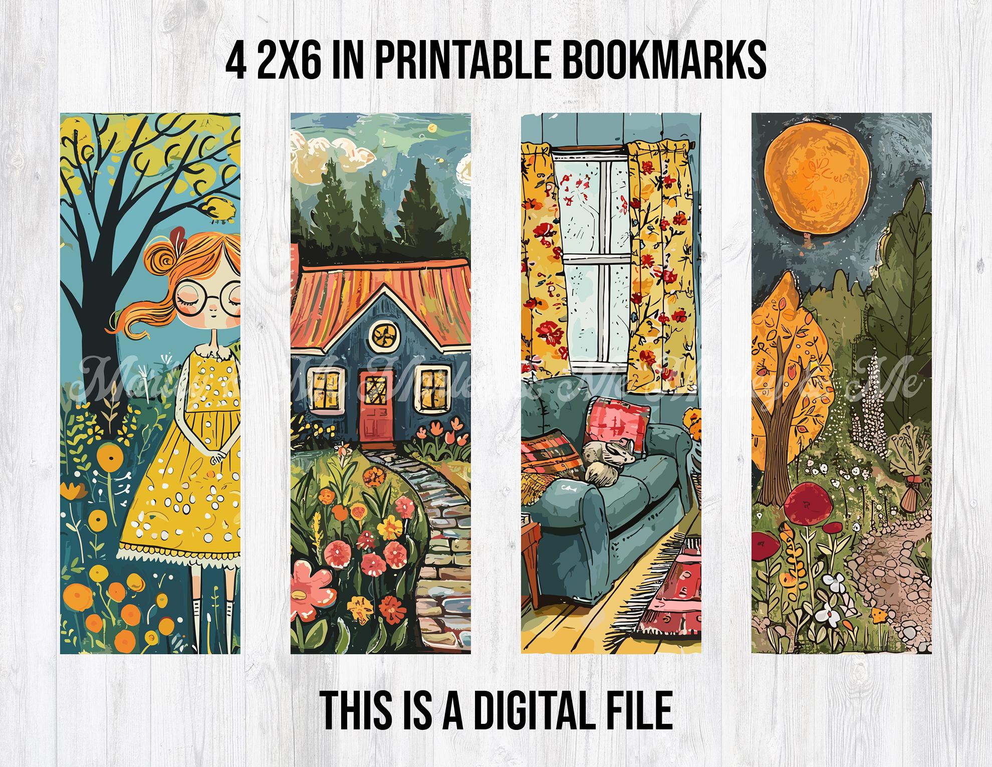 Cottagecore Printable Bookmarks Bohemian Bookmark Homestead Gift ...