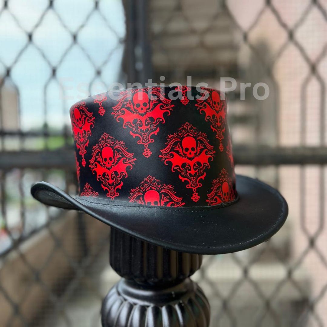 Hand Made Leather Top Hat Steampunk Top Hat Gothic Leather Hat Gifts ...
