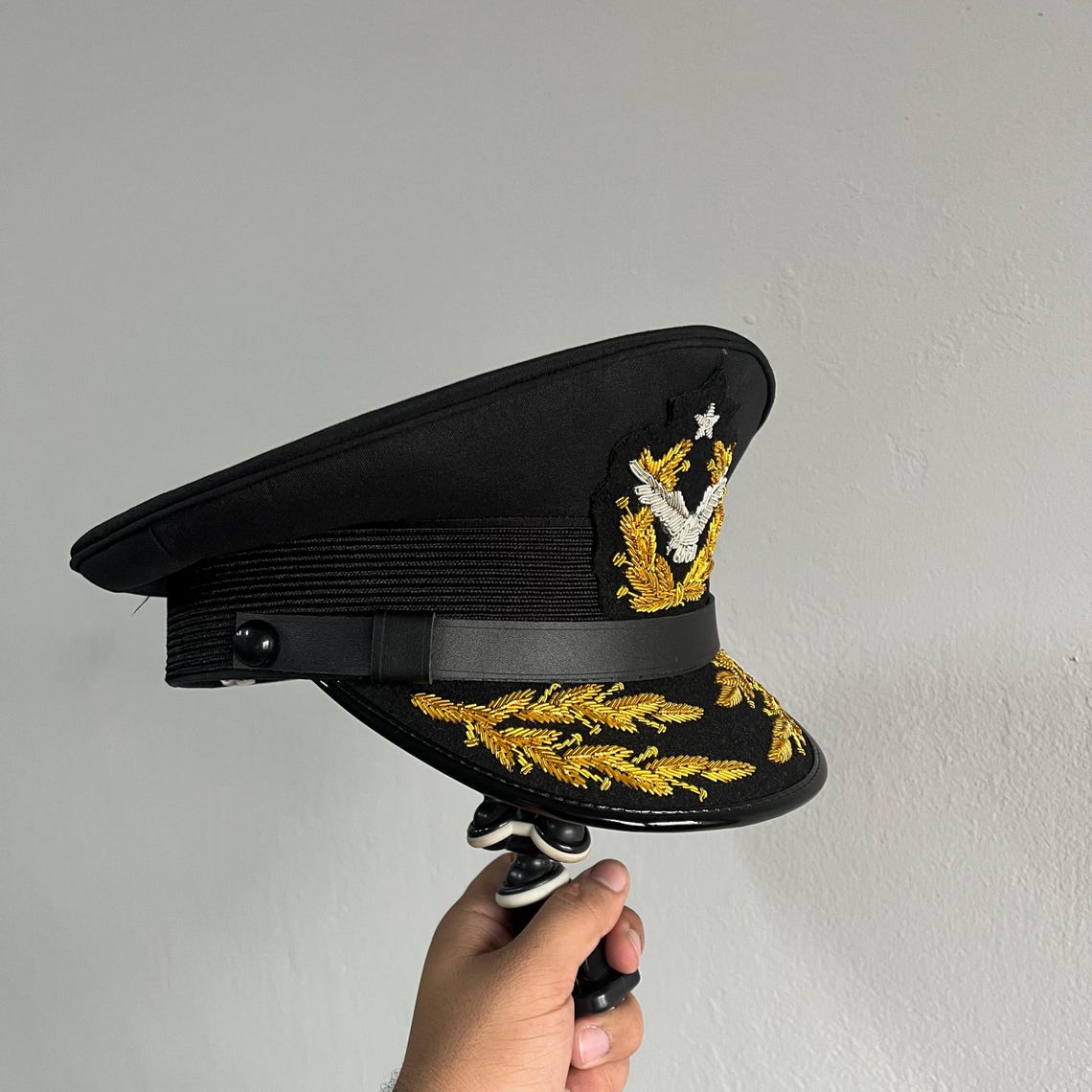 US Navy Officer Visor Cap - Handmade Military Dress Hat | Vintage Naval ...