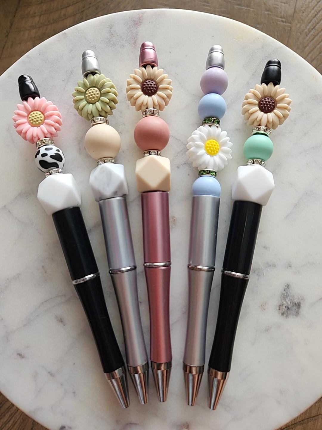 Flower Silicone Beaded Ballpoint Pen, Ballpoint Pen, Cute Pen ...