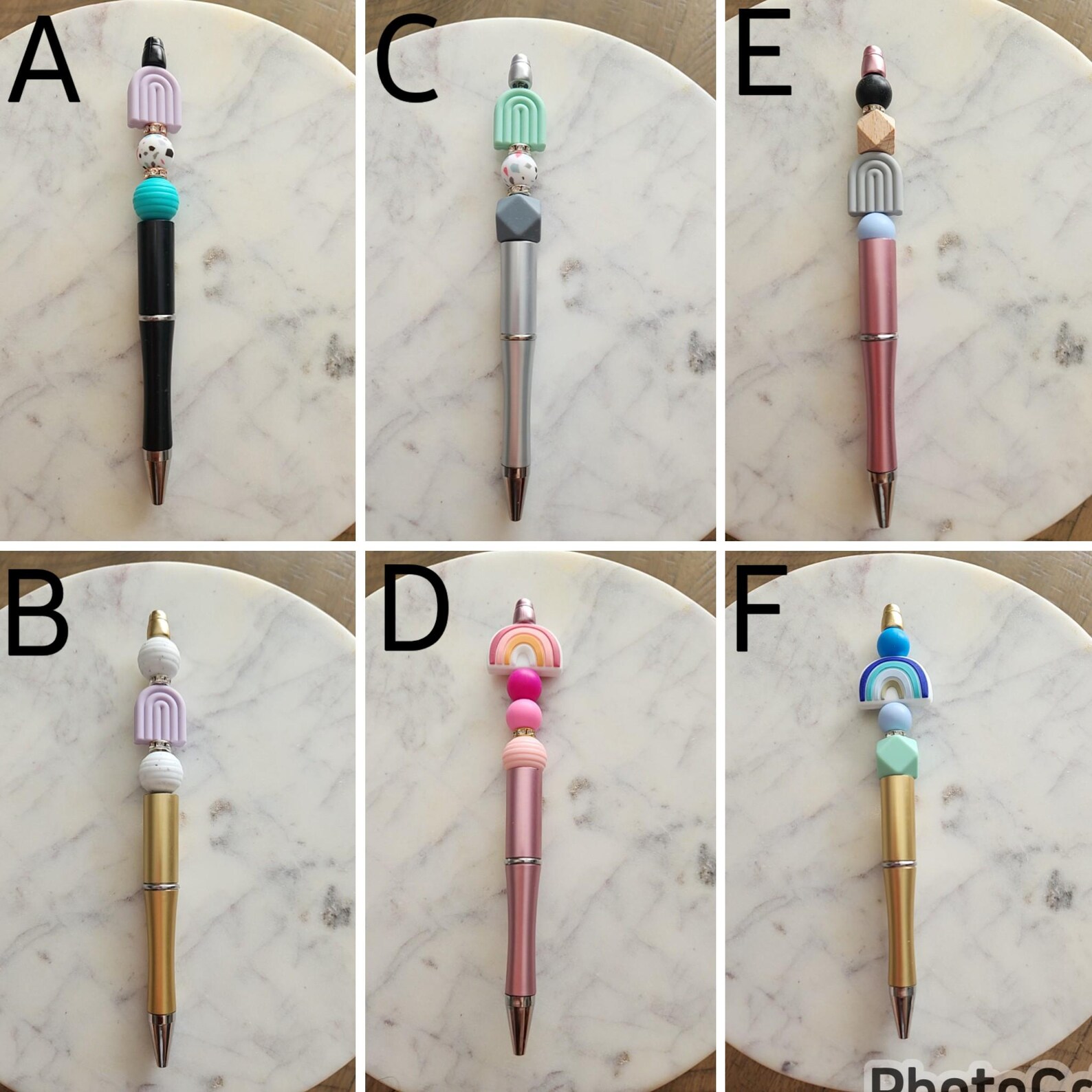 Rainbow Silicone Beaded Ballpoint Pen, Ballpoint Pen, Cute Pen ...