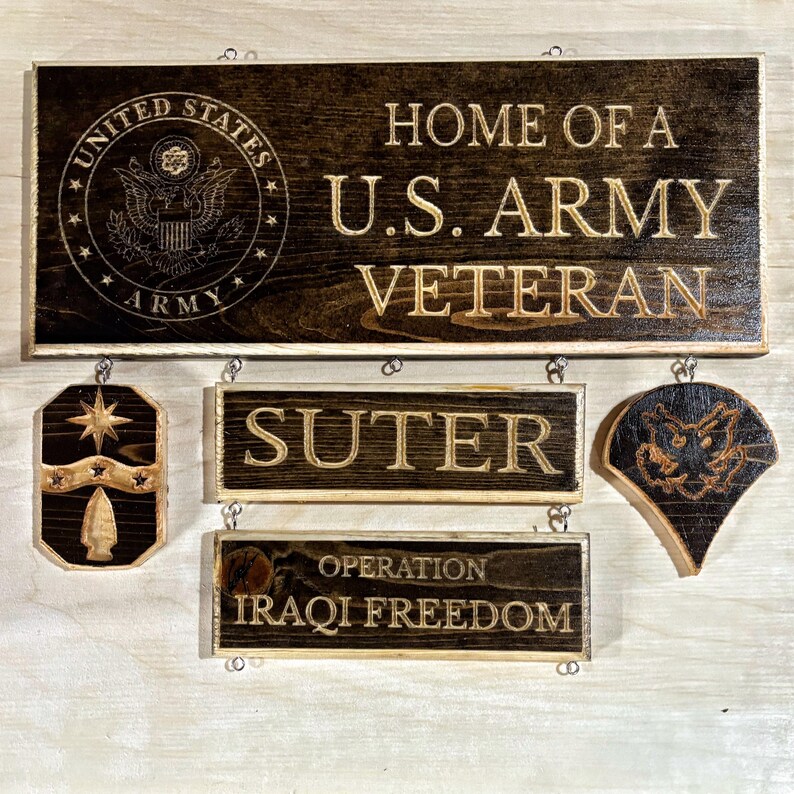US Army Veteran Customizable Hanging Sign - Etsy