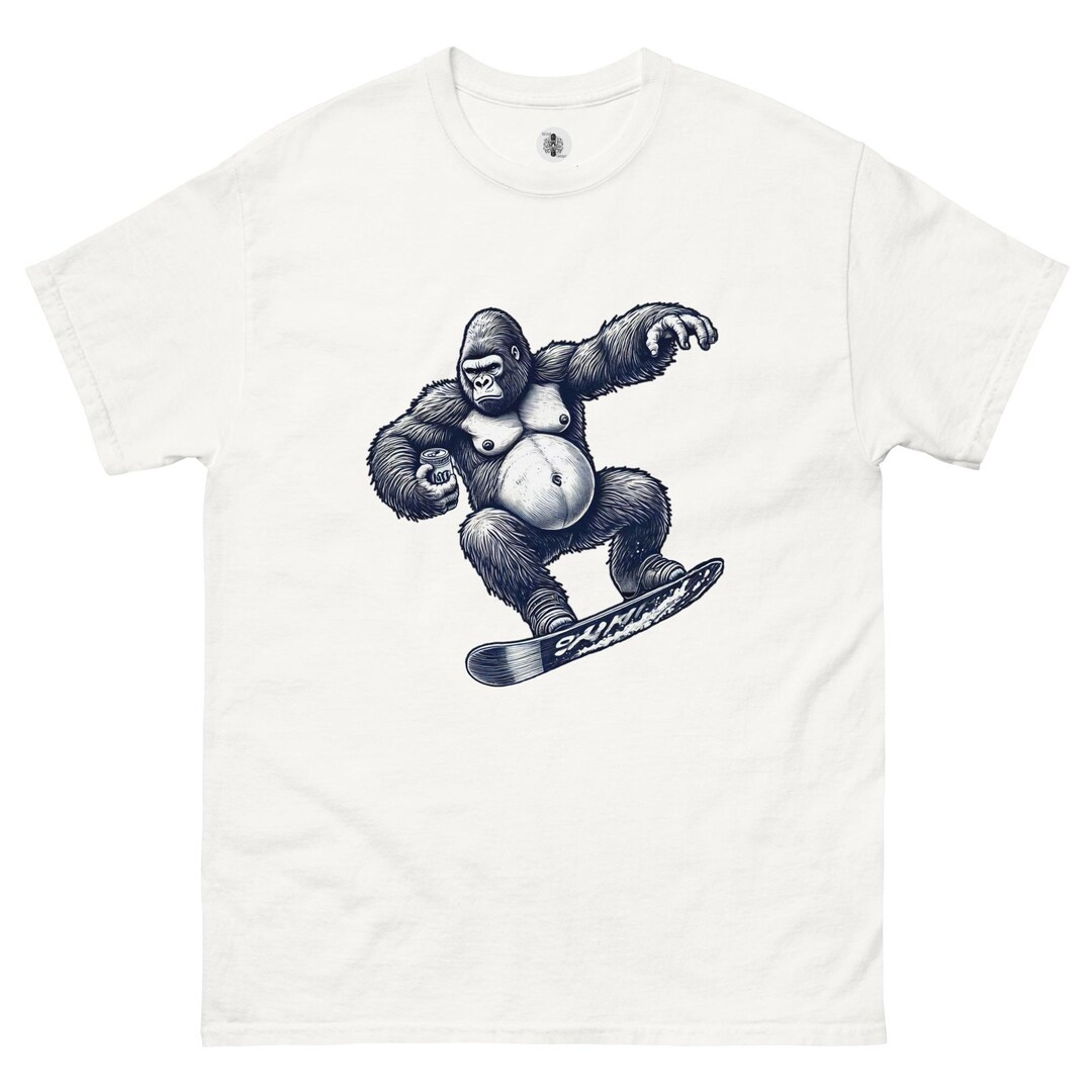 Apex Rider – Snowboarding Gorilla Graphic Tee - Etsy