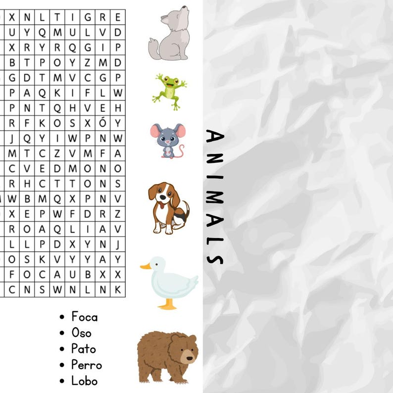 Printable Spanish Word Search Puzzles for Kids – 5 Fun Themes ...