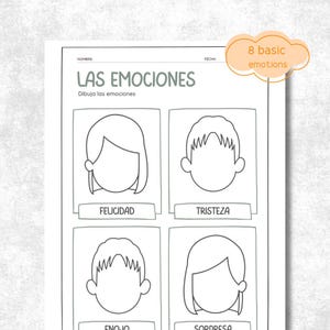 Las Emociones Dibuja Las Emociones Printable Activity for Kids Draw the ...