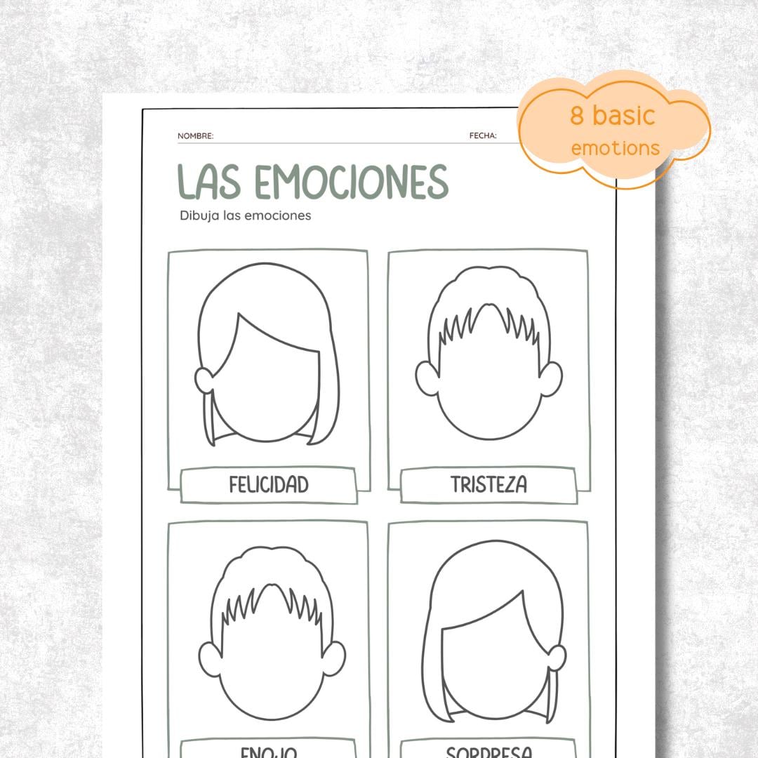 Las Emociones Dibuja Las Emociones Printable Activity for Kids Draw the ...