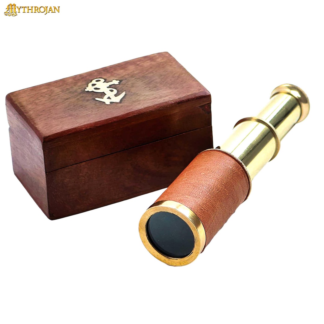 Mythrojan Mini Pirate Spyglass Telescope Brass Colapsable Hand ...