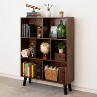 Wooden Sideboard Cabinet Bookcase Bookshelf 120x120x30 Cm SCLEICA ...