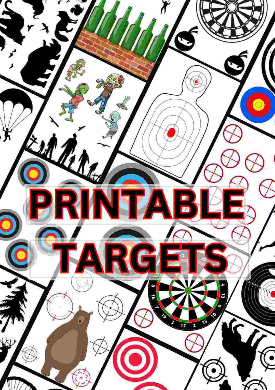 Print at Home 20 Printable Shooting Targets Zombies, Game, Target, Dart ...