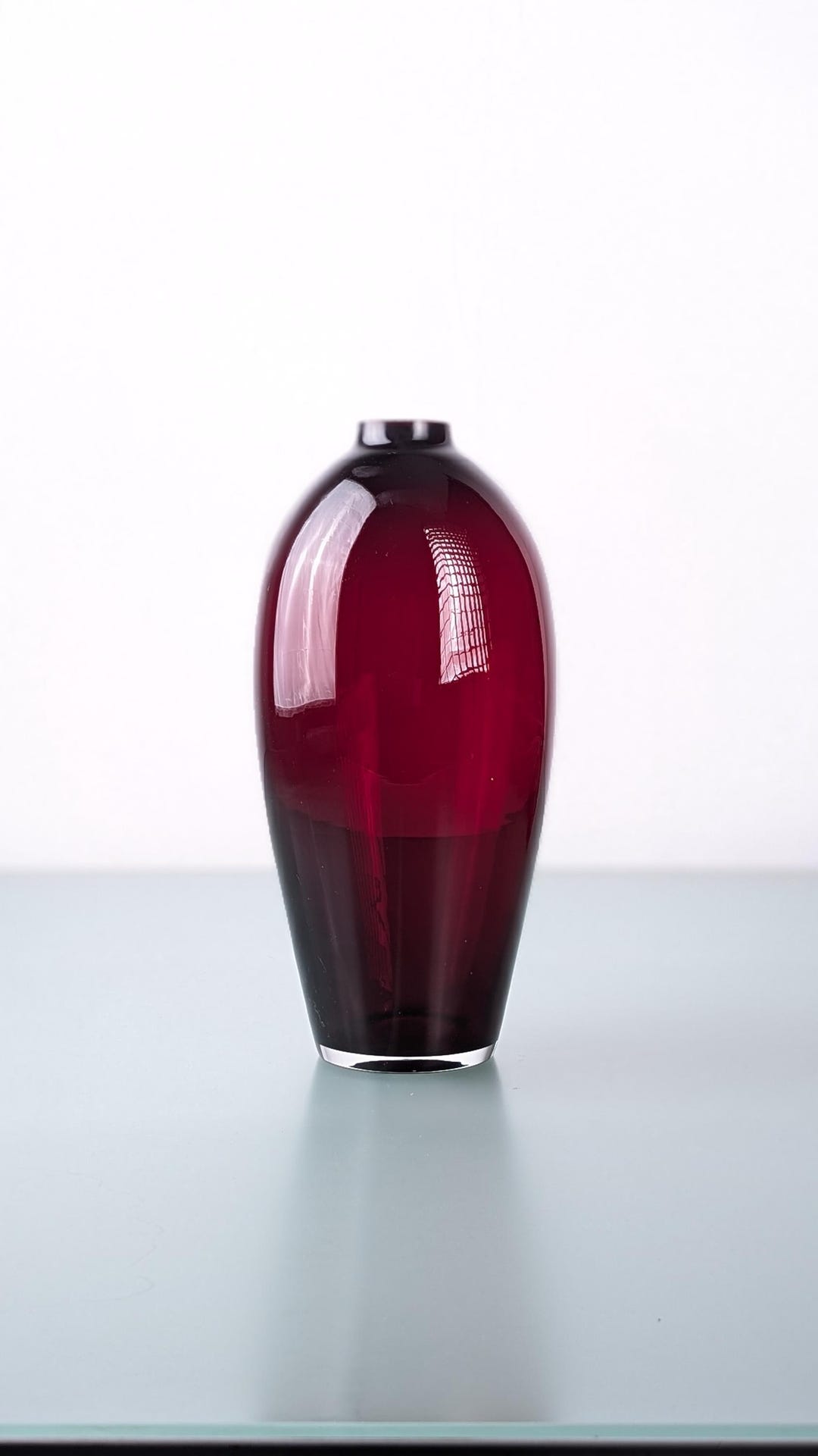 Vintage IVV Glass Vase Italian Art Accent Vase Deep Burgundy Decor ...