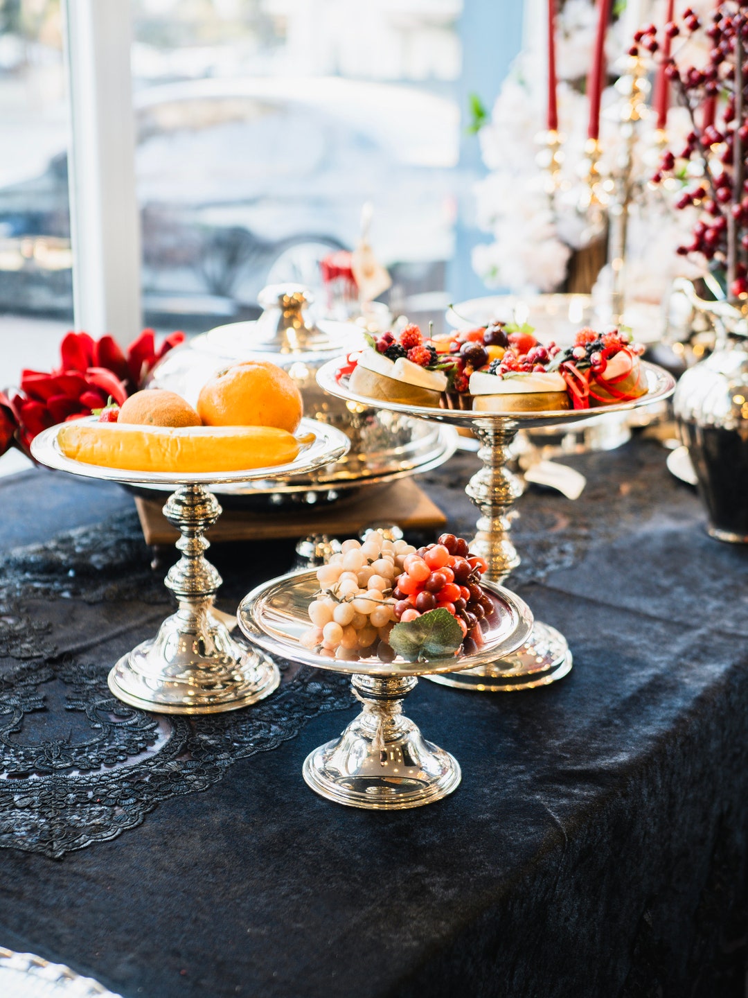 Handmade Silver Plated Cake Stand, 3 Different Sizes, Silver Plating on ...